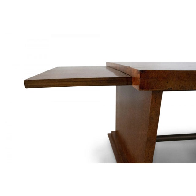 Art Deco Style Burl Wood Two Level Coffee Table | Chairish