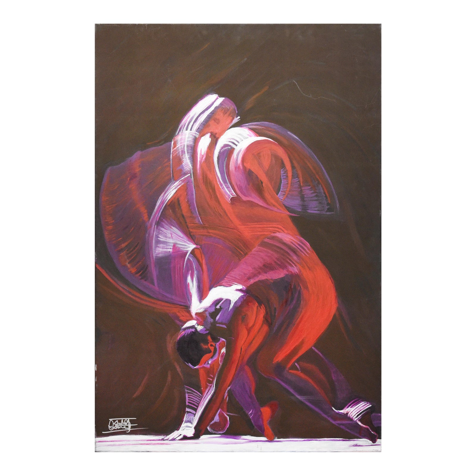 Dance of Light and Shadow, Acrylic on Canvas | Chairish