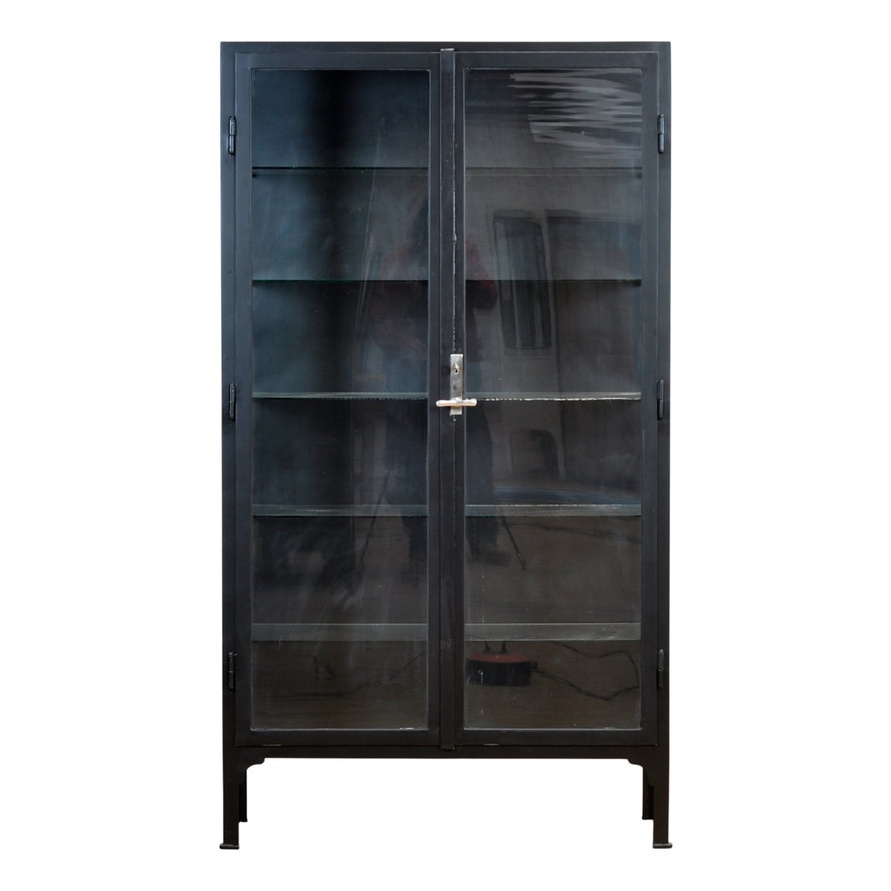 Black Iron Display Cabinet, 1930s | Chairish