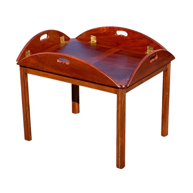 1960s Vintage Mahogany Chippendale Style Butlers Coffee Table | Chairish