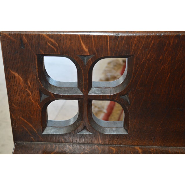 Antique English Dark Oak Large Deep & Wide Bishop's Throne Chair Bench ...