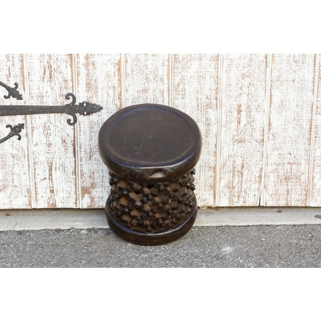 Small Carved Bamileke See-Through End Table | Chairish