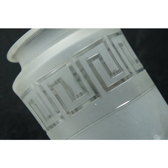 Antique Hand Blown Frosted Glass Greek Key Pickle Vanity Jar Canister ...