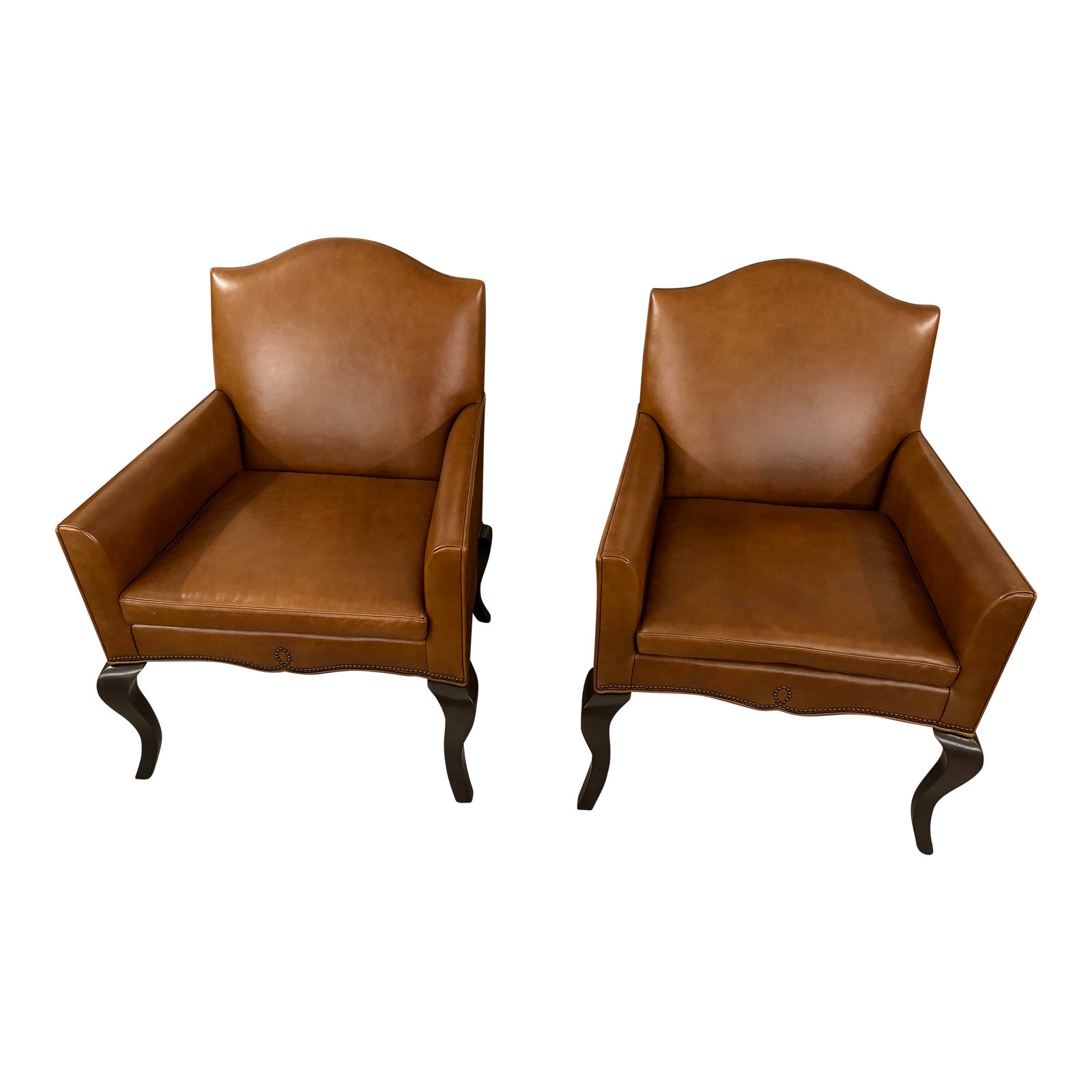 Pair of Ethan Allen Barden Leather Chair | Chairish