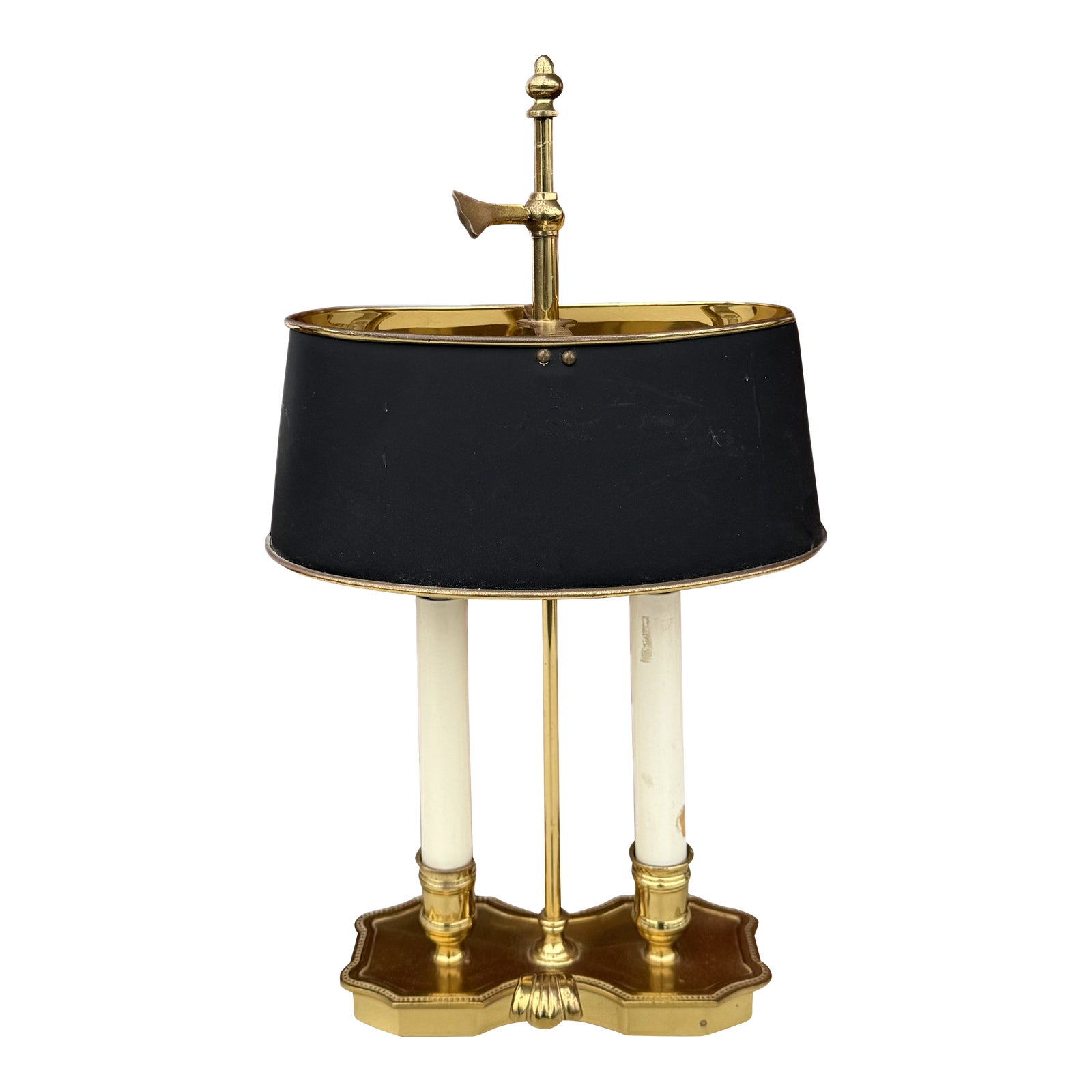 1950s Small Vintage Brass Bouillotte Table Desk Lamp Candle Library ...