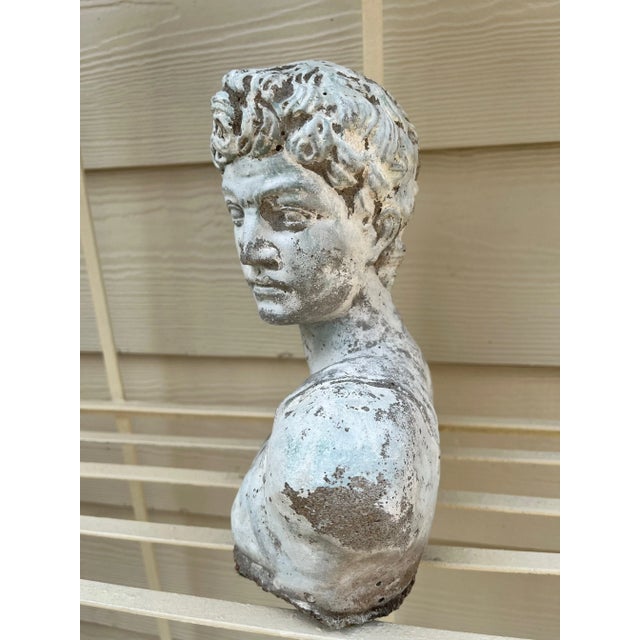 Vintage David Cast Concrete Statuary Bust | Chairish