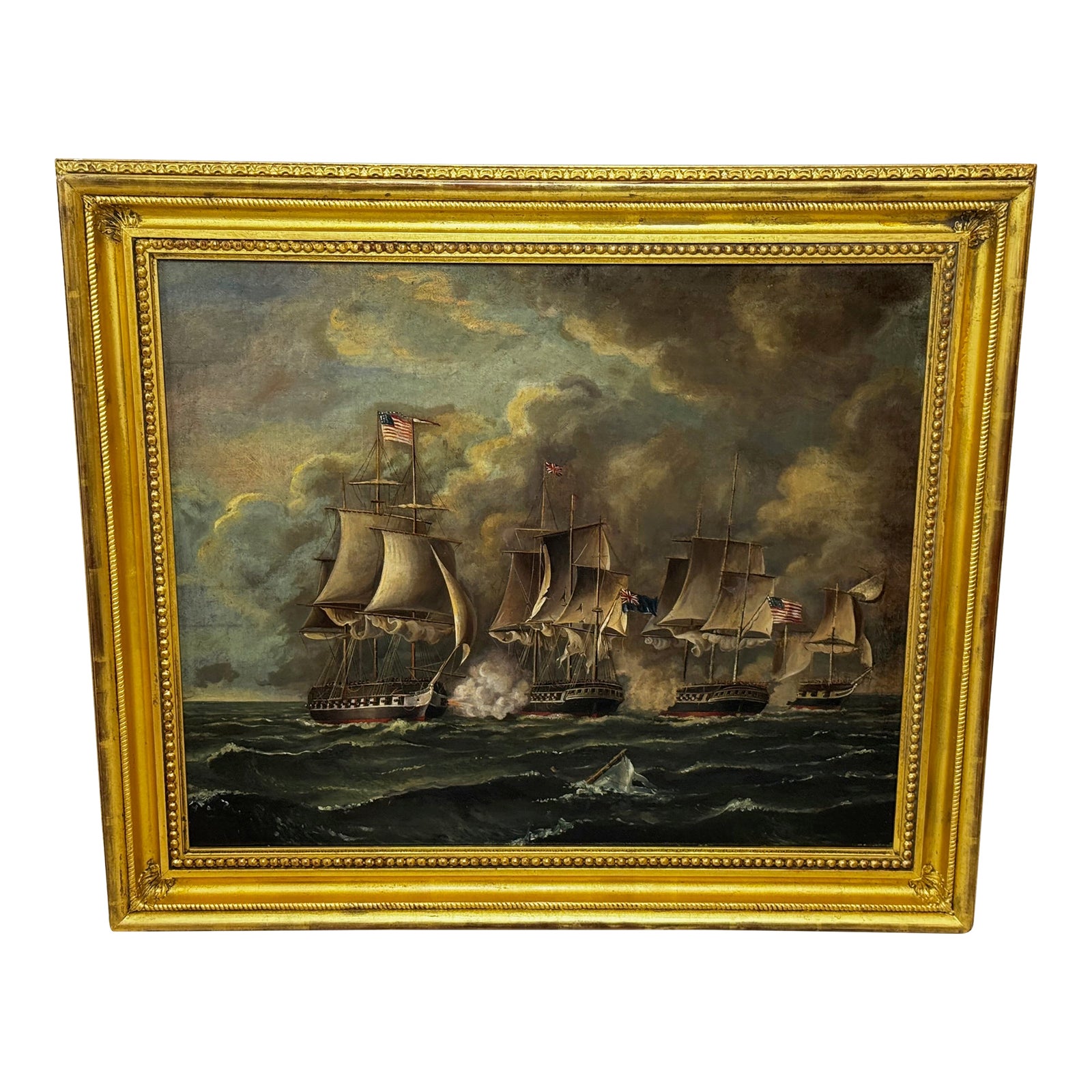 War of 1812 Marine Sea Battle Oil Painting — Old Ironsides Uss ...