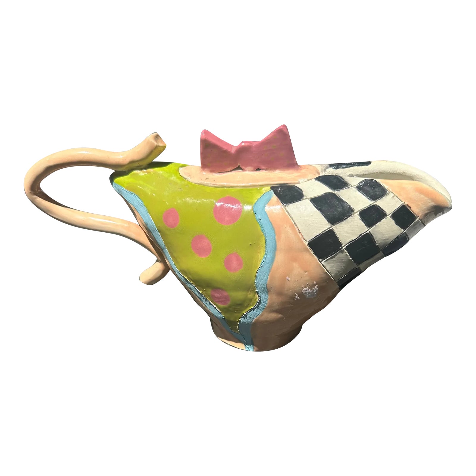 Memphis Style Ceramic Studio Teapot | Chairish