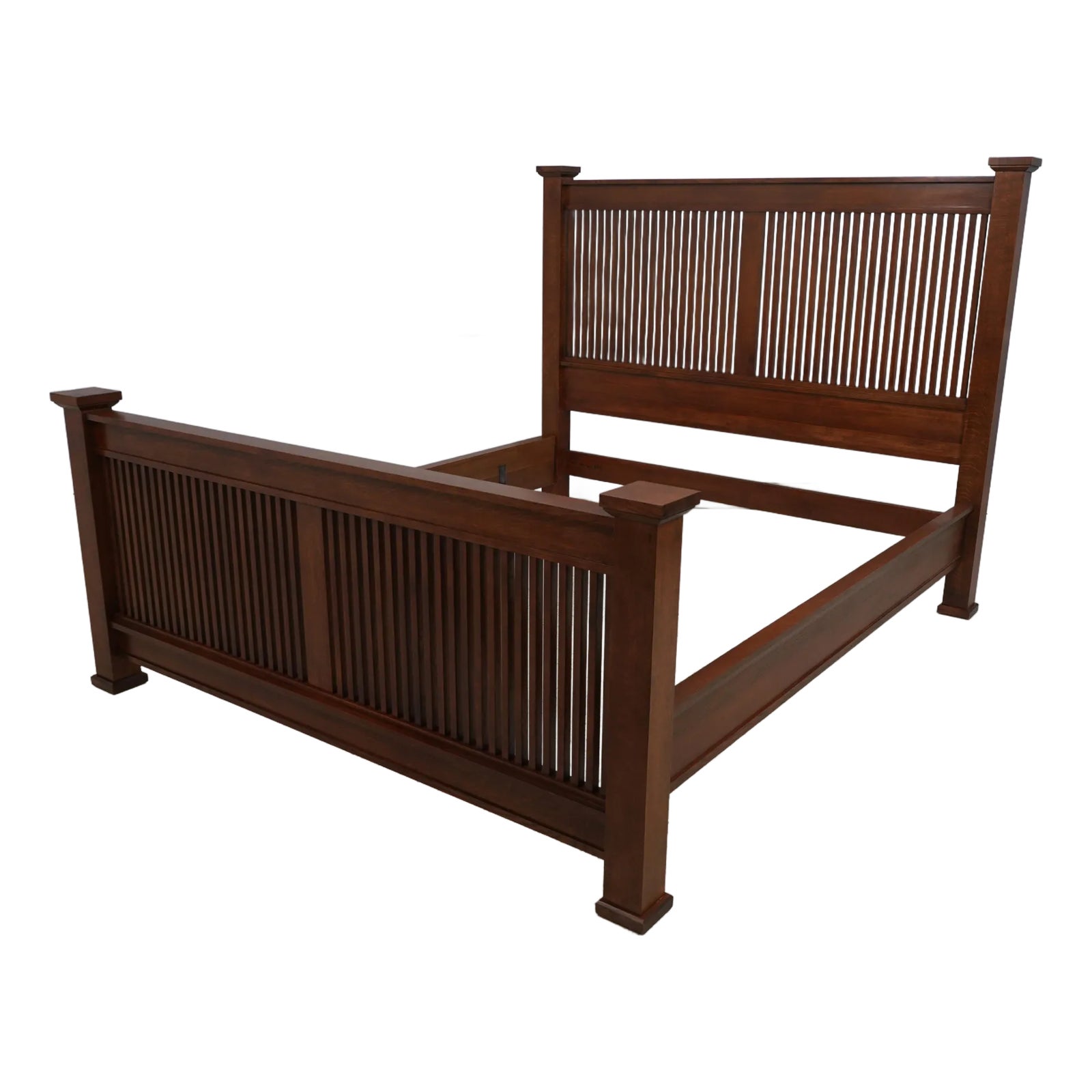 Stickley California King Mission Oak Bed | Chairish