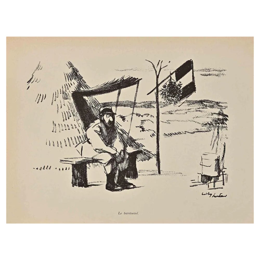 Hermann Paul, Le Territorial, Lithograph, Early 20th Century | Chairish