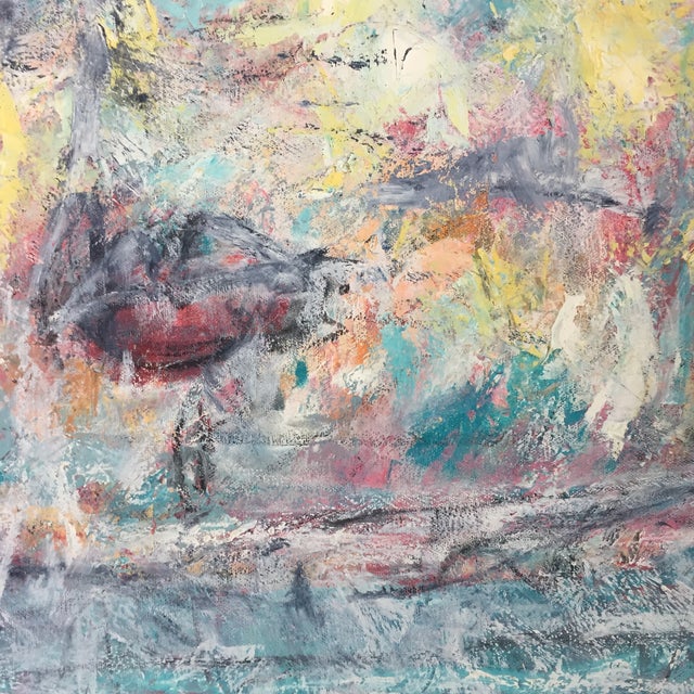 Vintage Original Abstract Painting | Chairish