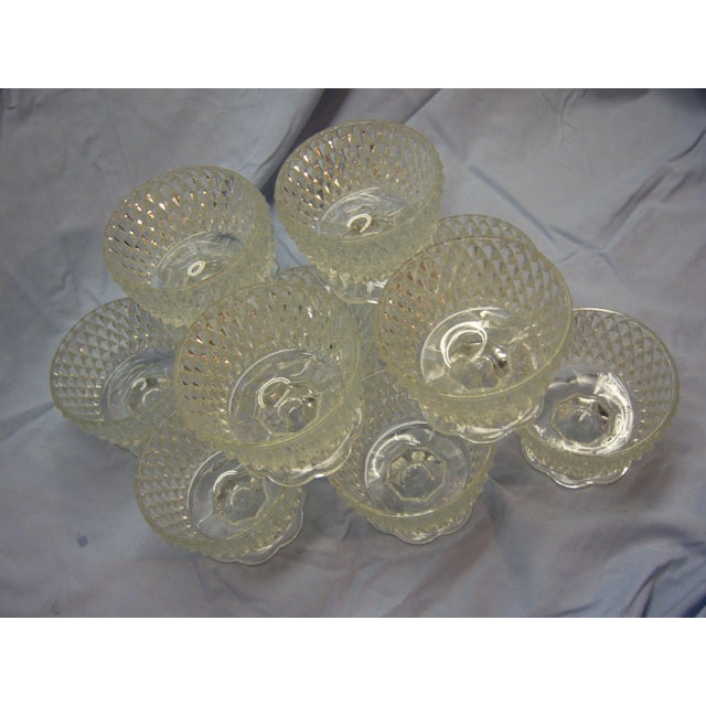 Vintage Diamond Point Sherbet Pedestal Bowls by Indiana Glass (1 Doz of ...