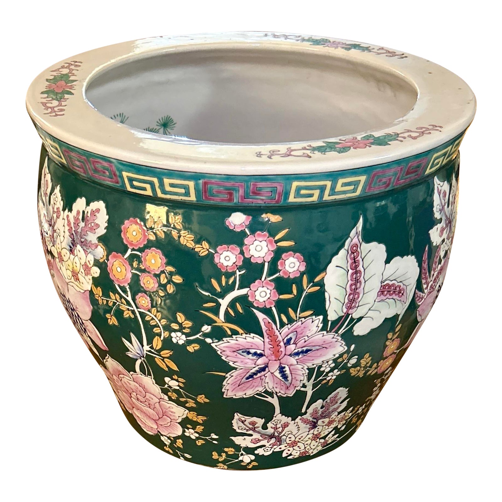Vintage Chinese Planter With Koi Fish | Chairish