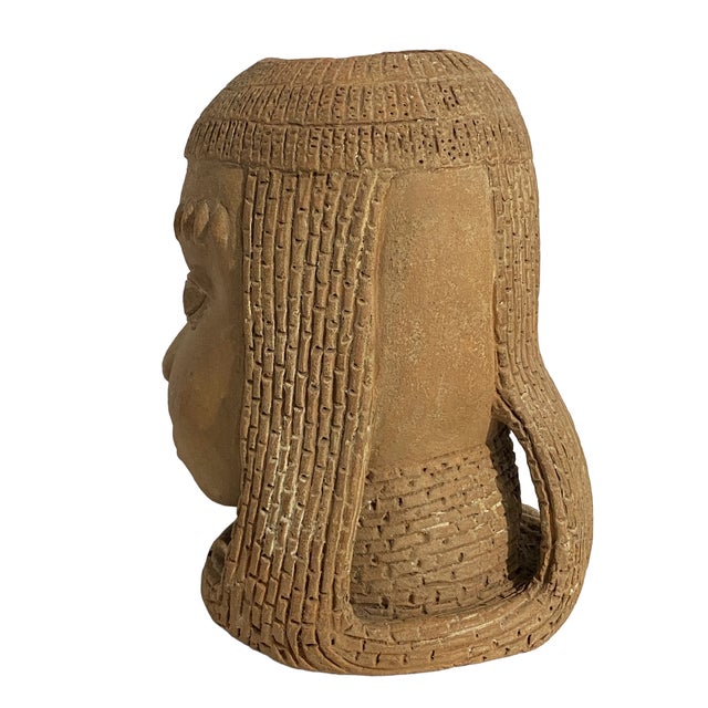 Large King Ife Clay / Terracotta Oba Head Edo People Nigeria African 12 ...