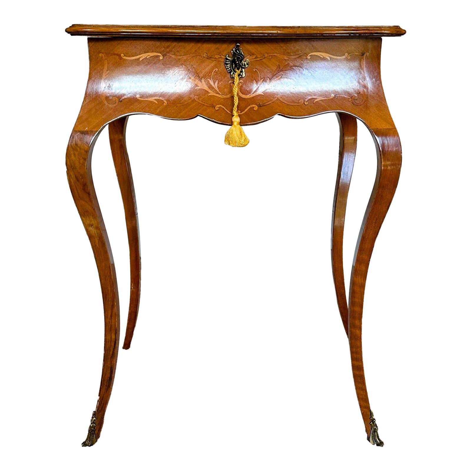 Antique French Louis XV Marquetry Travailleuse Sewing Work Vanity Table ...