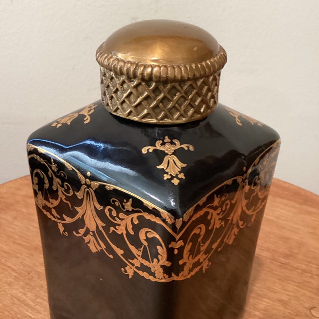 Mid 20th Century Dominic Chinese Cobalt Blue Porcelain Lidded Jar 24k ...