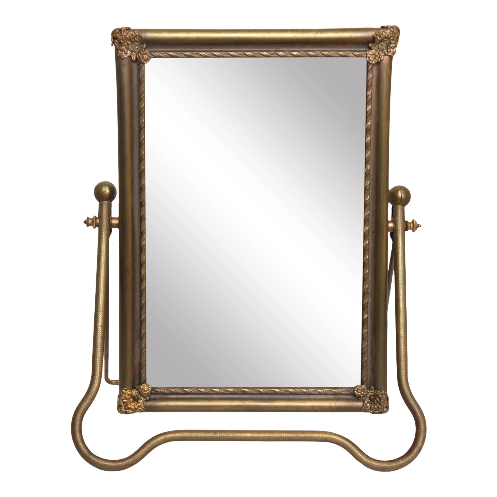 19th Century Antique Desktop Vanity Mirror | Chairish