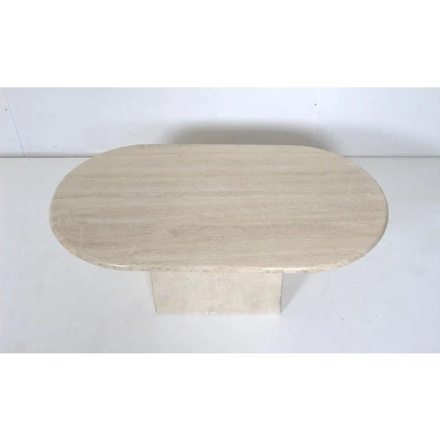 Oval Travertine Coffee Table | Chairish