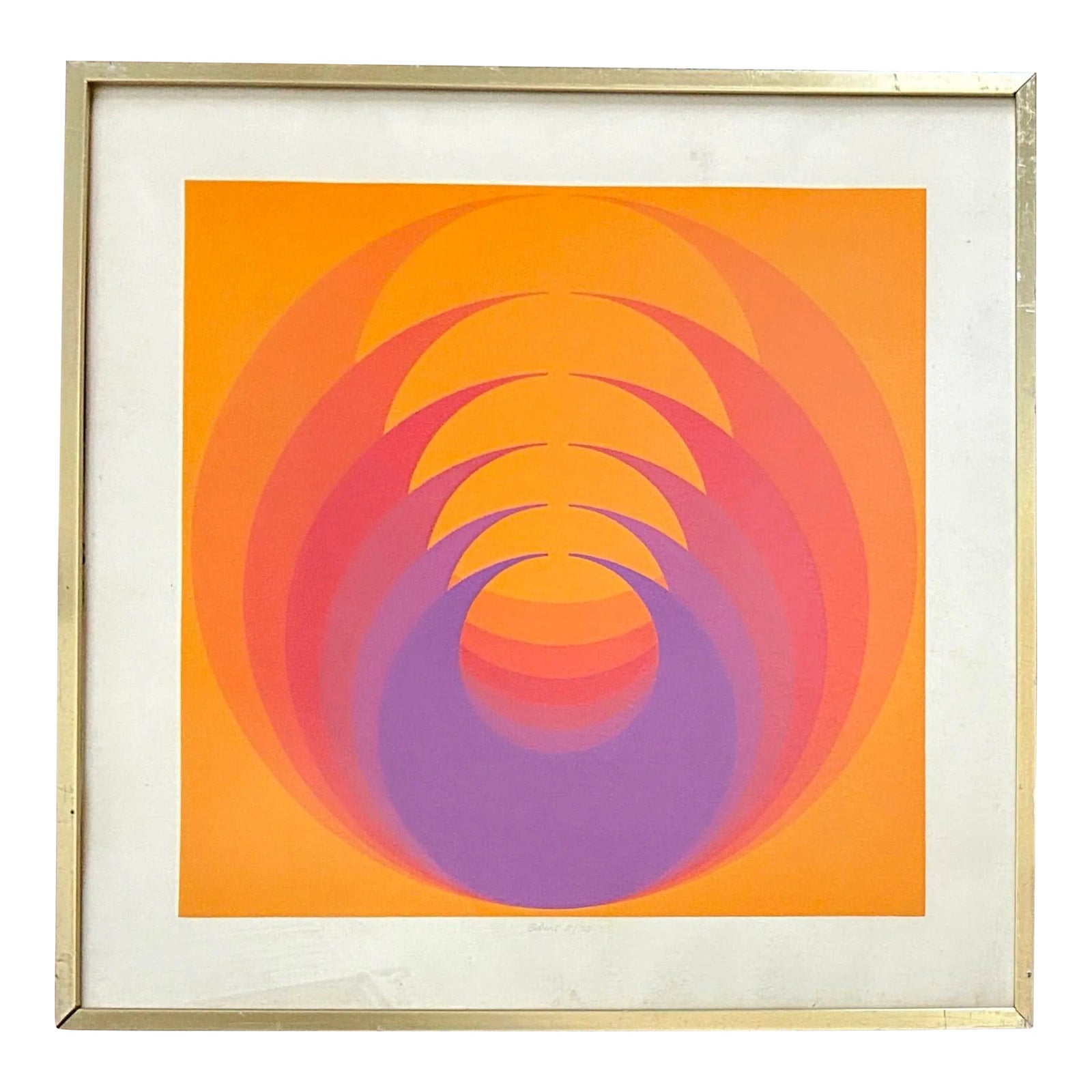 1960s Original Signed Robert Bidner Abstract Print, Framed | Chairish