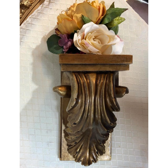 Vintage Gold Composite Corbels â€œWoodâ€ - a Pair | Chairish