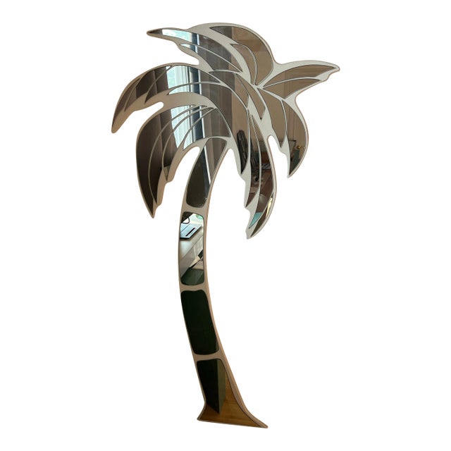 Custom Made 1980s Palm Tree Mirror | Chairish