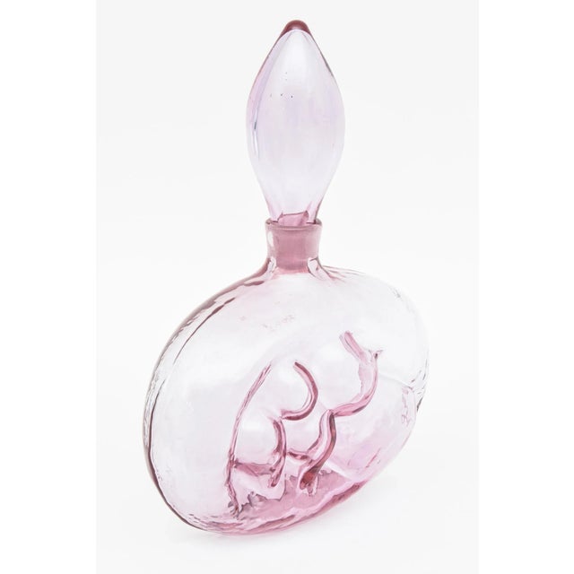 Vintage Blenko Light Purple Glass Decanter With Teardrop Stopper | Chairish