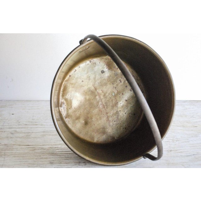 Antique Rustic Farmhouse Brass Cooking Pot Kettle Cauldron With Handle ...