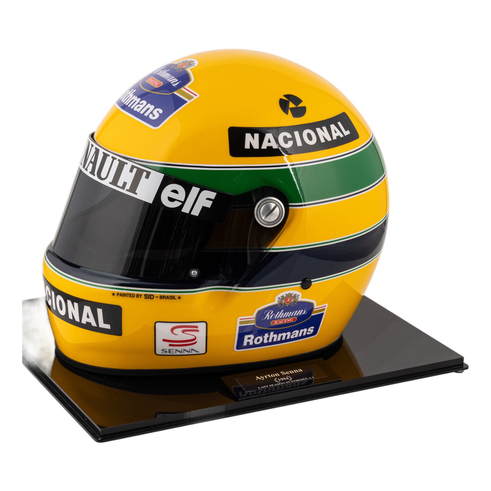 Ayrton Senna F1 1994 Edition Racing Helmet Replica by Sid Mosca, 2010s ...