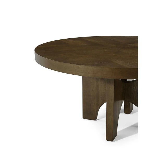 Modern Round Dark Ash Dining Table | Chairish