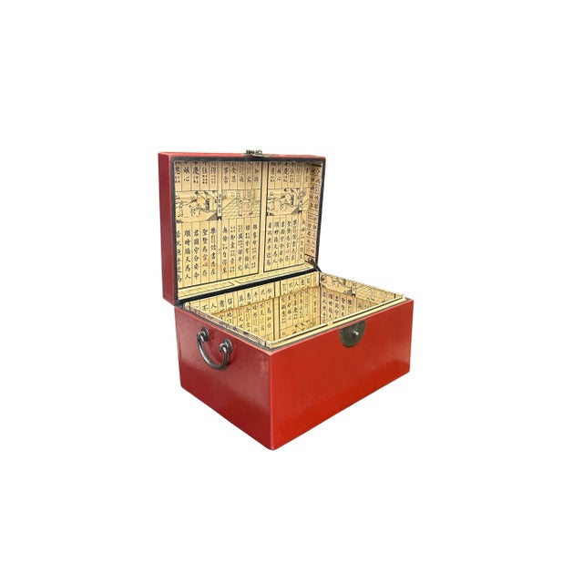 Oriental Round Hardware Brick Red Rectangular Container Box Large ...