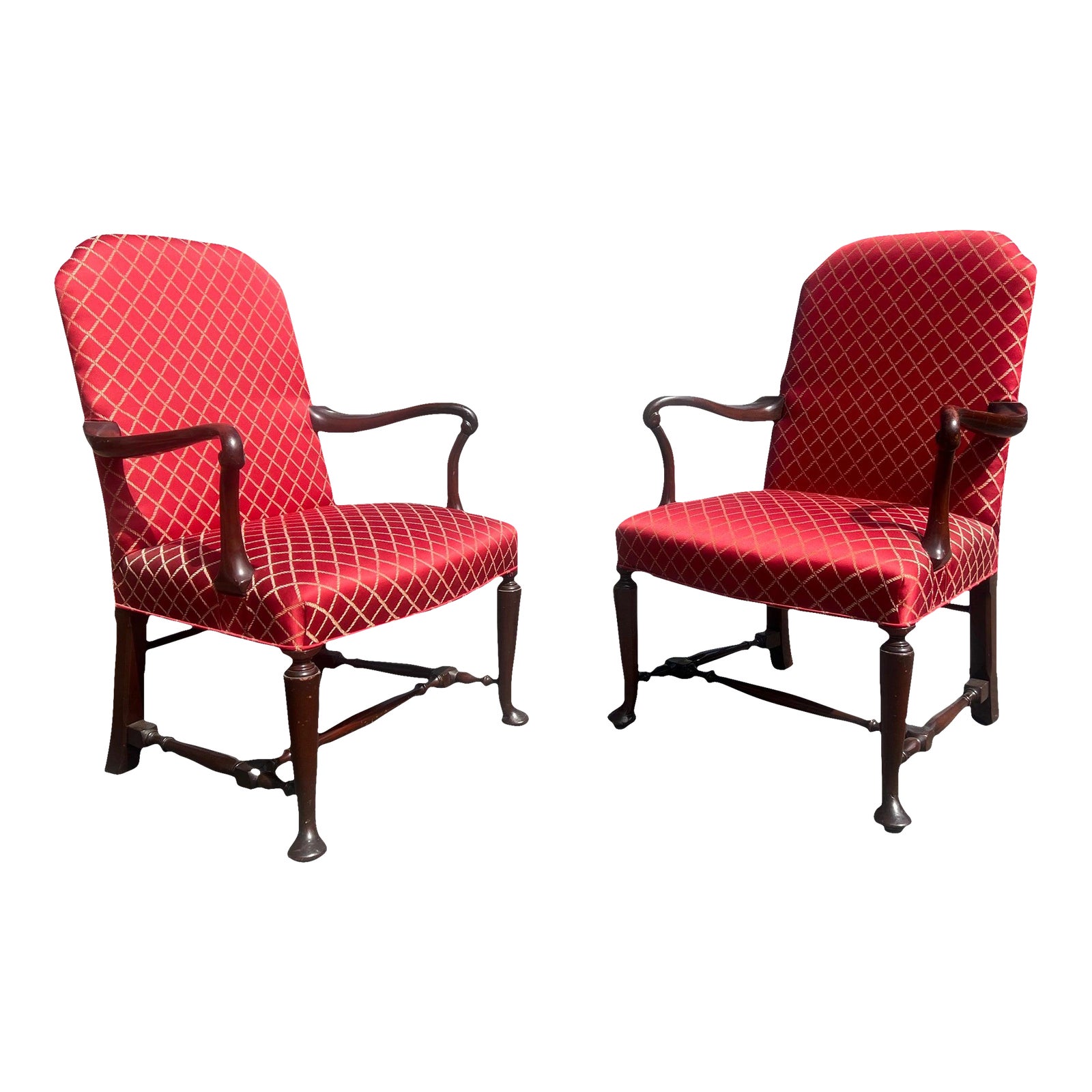 19th Century English Queen Ann Chairs - A Pair | Chairish