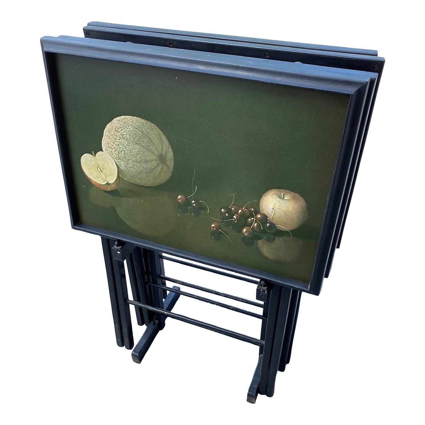 1950s Vintage Artex Folding Tray Tables, Fruit Still Life, Set of 5 ...