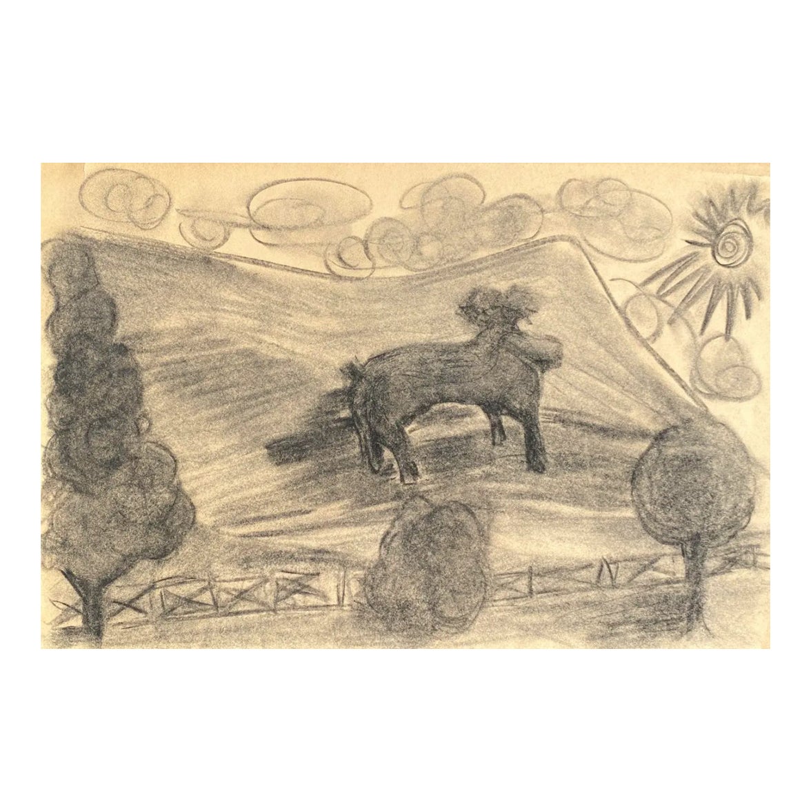 1960s Larry Connatser Farm Landscape | Chairish