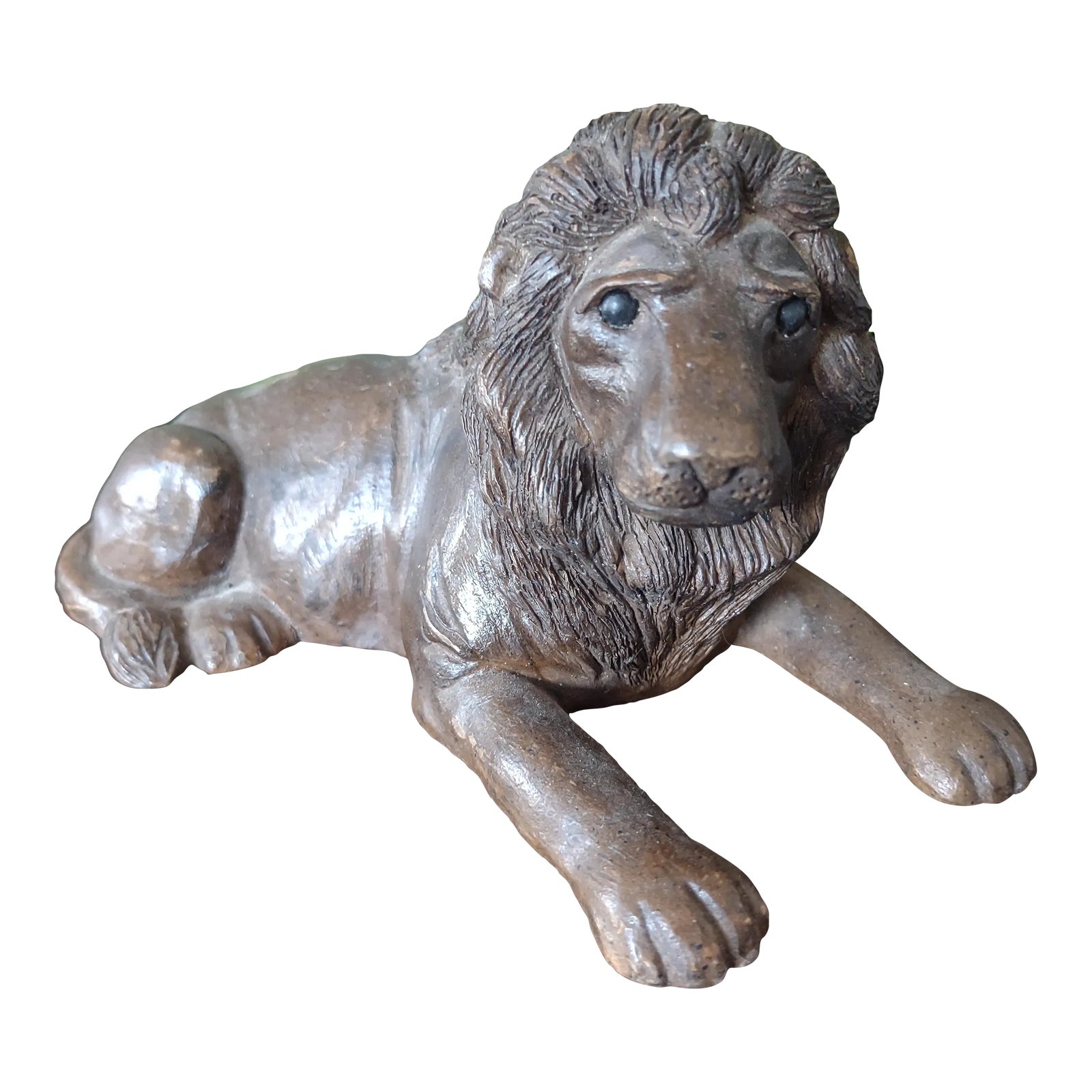 Vintage 1970s Resin Lion Statue | Chairish