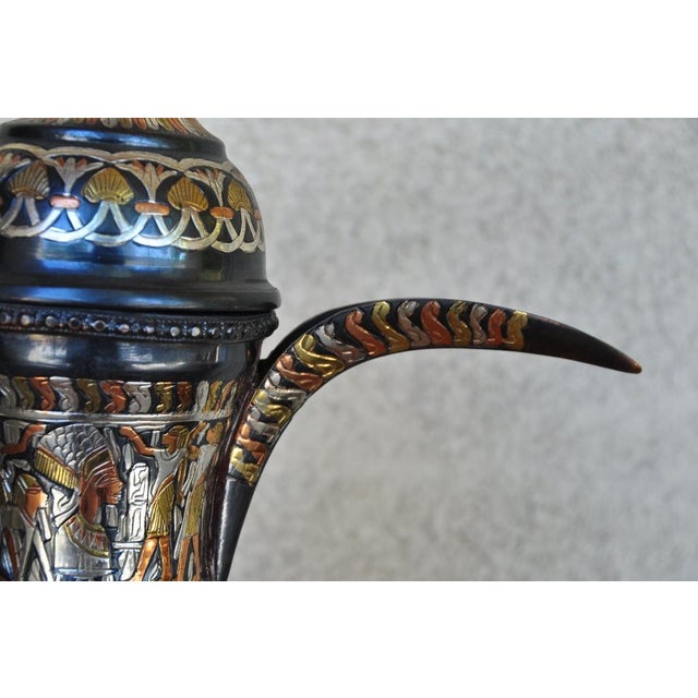 Middle Eastern Dallah Coffee Pot With Gold, Silver and Copper Overlay ...