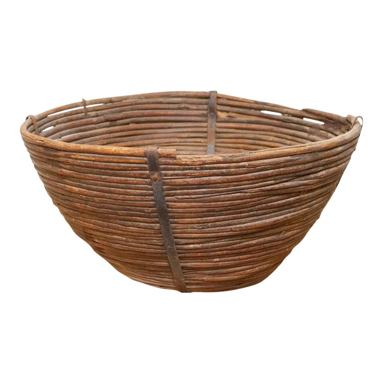 Large Wicker Vegetable Basket-Kurseong | Chairish