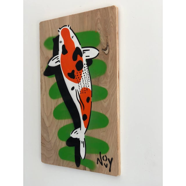 "Green Koi 1" Original Street Art Painting by Jeremy Novy | Chairish