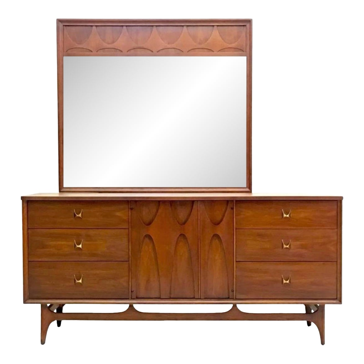 1960s "Brasilia Premier" by Broyhill Triple Dresser and Mirror ...