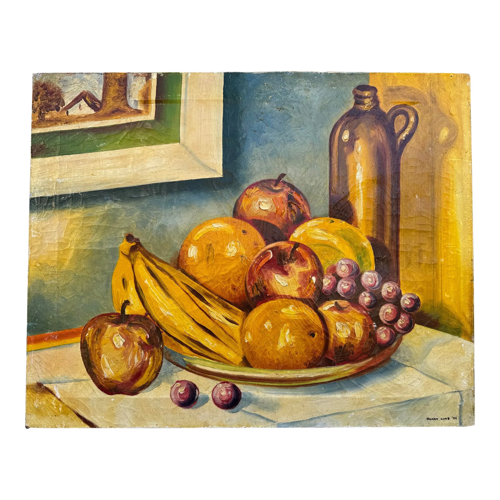 Modern Realism Still Life Oil Painting on Canvas, Yellow, Blue ...