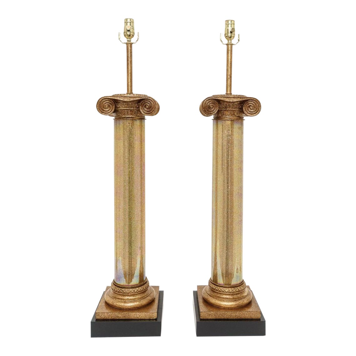 Large Scale Murano Neo-Classical Hollywood Regency Golden Finish Tall ...