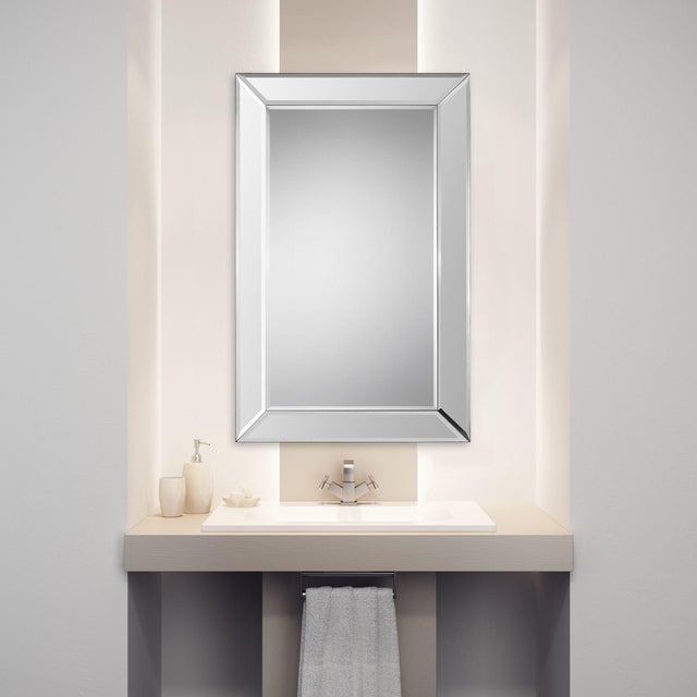 Beveled Frameless Rectangular Mirror | Chairish