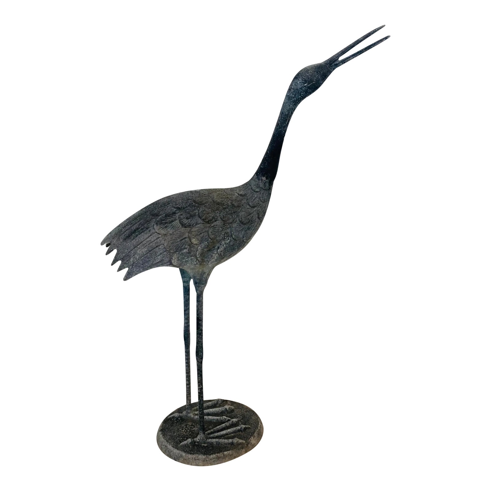Vintage Coastal Garden Egret | Chairish