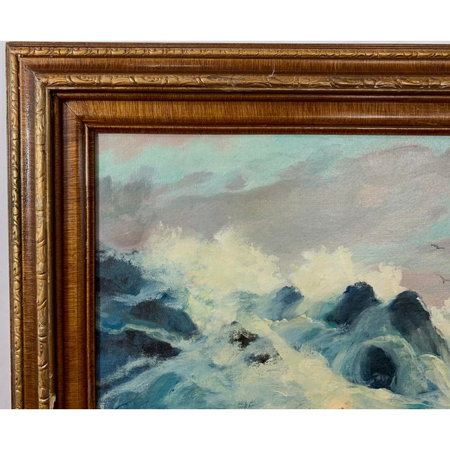 1963 “Cape Storm” Expressionist Seascape Painting by Malcom Waite ...