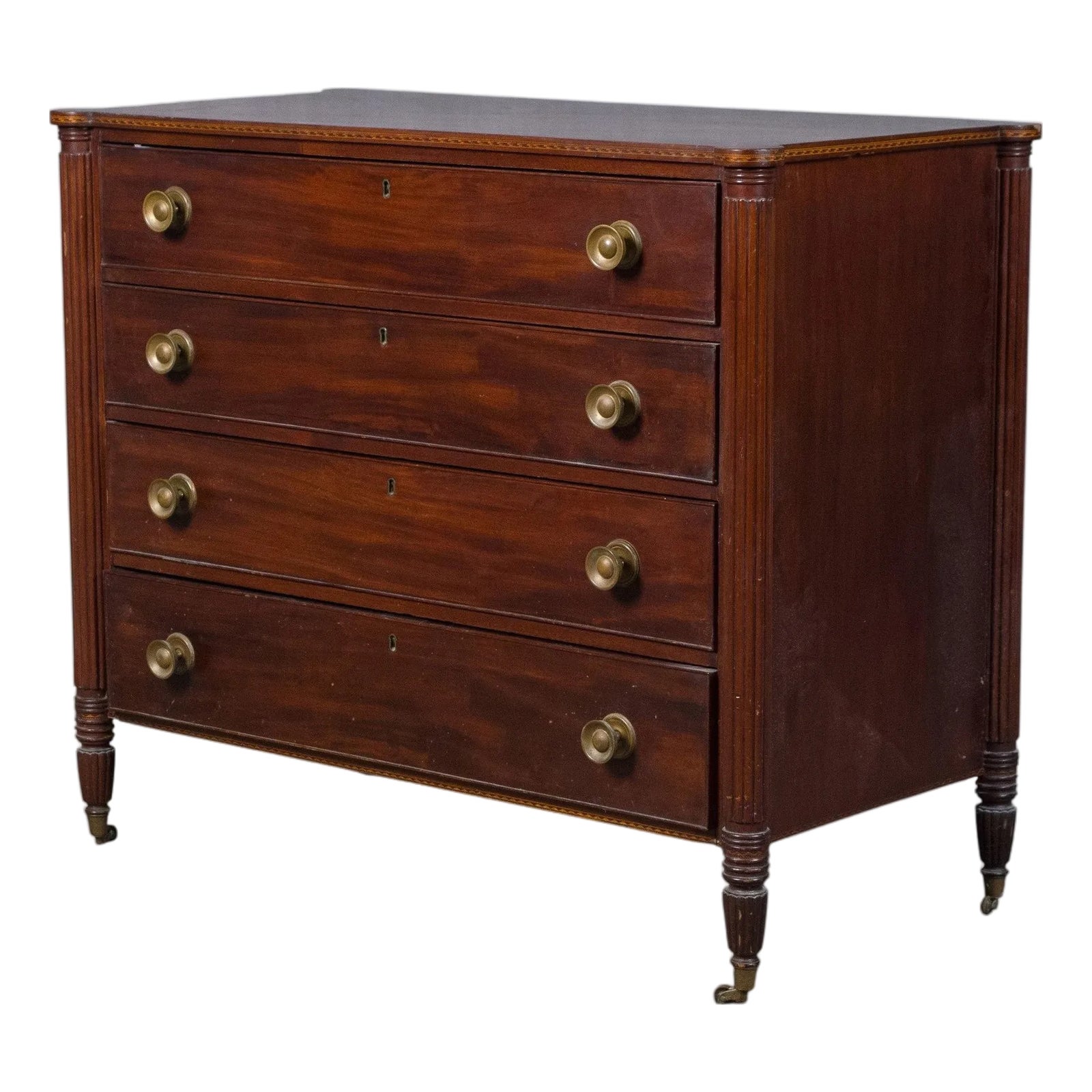 Early 19th Century Federal Mahogany Four Drawer Cookie Corner Chest ...