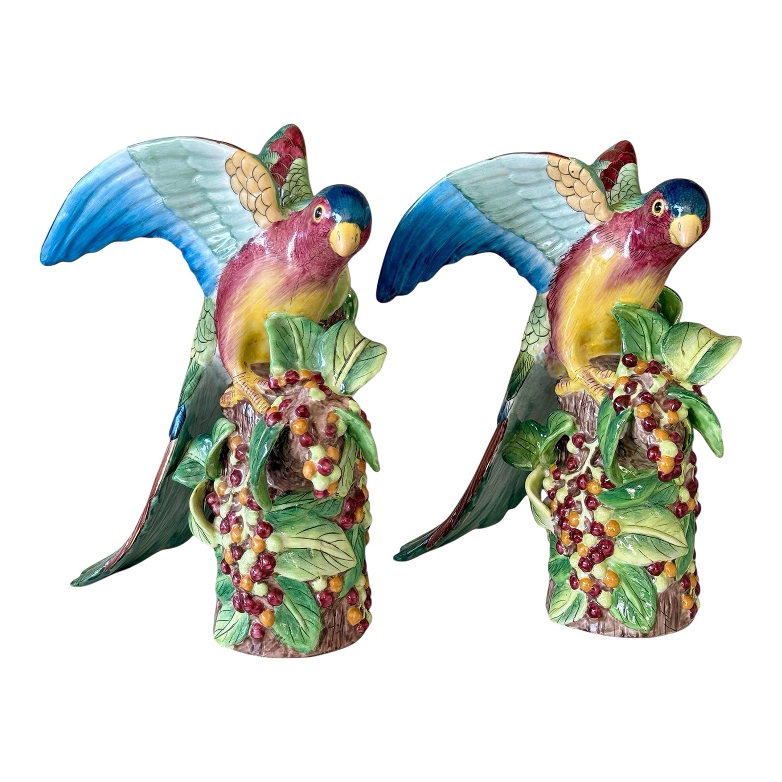 Vintage Sculptural Andrea by Sadek Hand-Painted Tropical Parrot ...