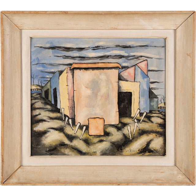 Buffalo New York Regionalist Modern Landscape Signed Exhibited Rare Oil ...