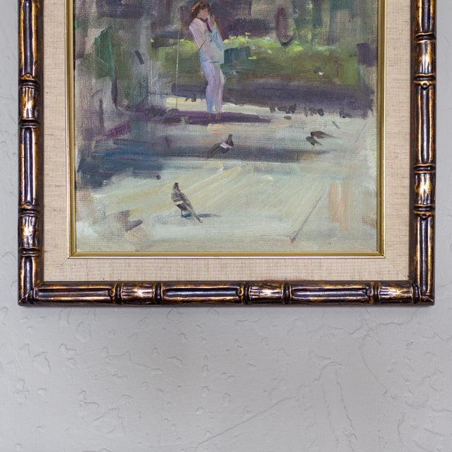 Abstract Impressionist Oil Painting | Man in a Park With Umbrella and ...