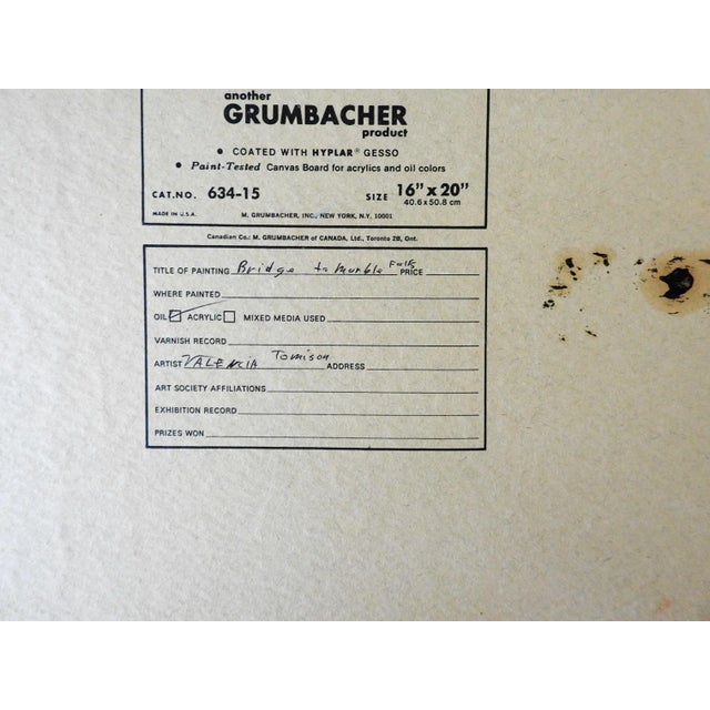 Vintage Texas Landscape Marble Falls Bridge Paintng | Chairish