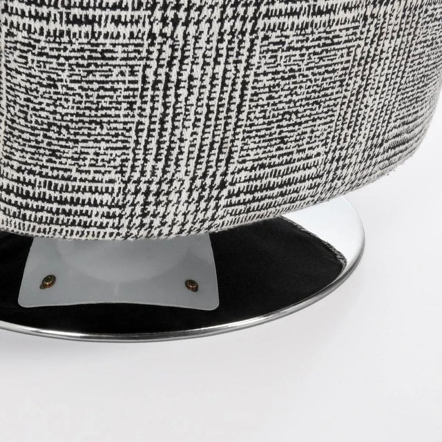 Layla Plaid Upholstered Swivel Chair | Chairish