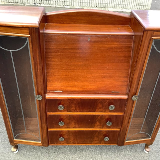 1930s Vintage Art Deco Double Curio Desk | Chairish